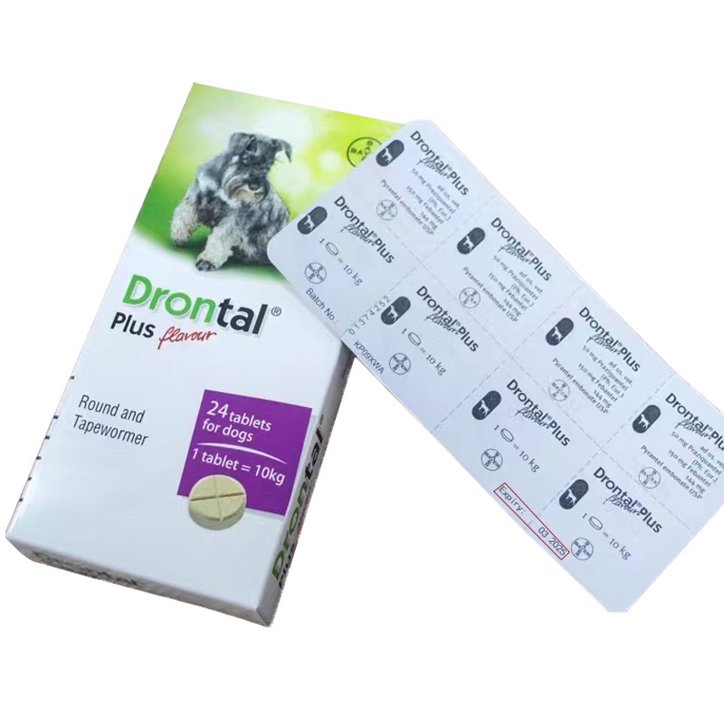 DRONTAL 1 Tablet Cat Dewormer Round and Tapewormer for Cats and dogs ...