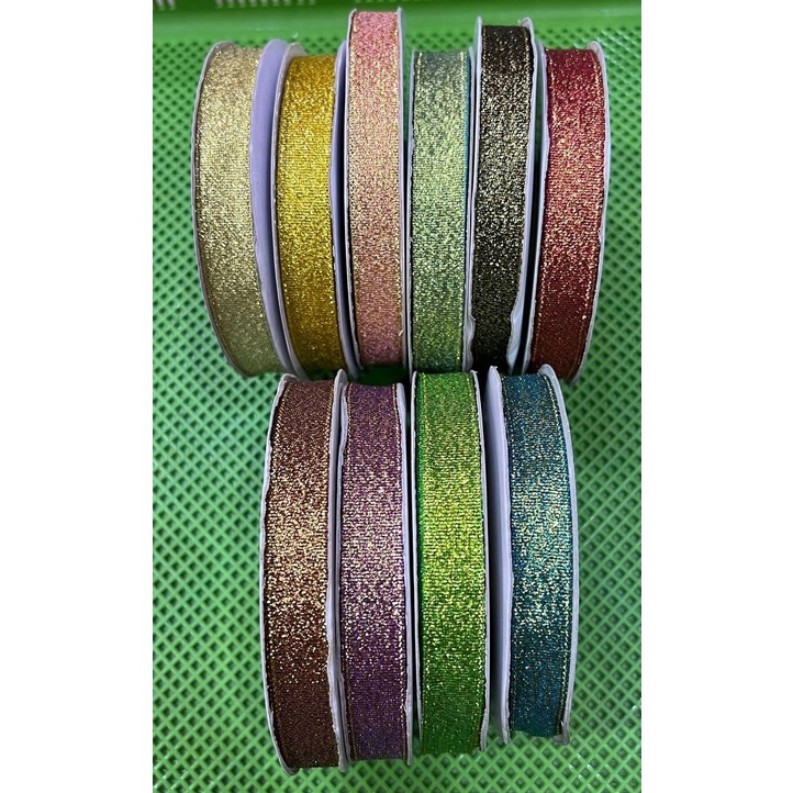 1/2 & 3/8 inch Metallic Ribbon with Gold AK226 Wendy Brand (33 yards ...