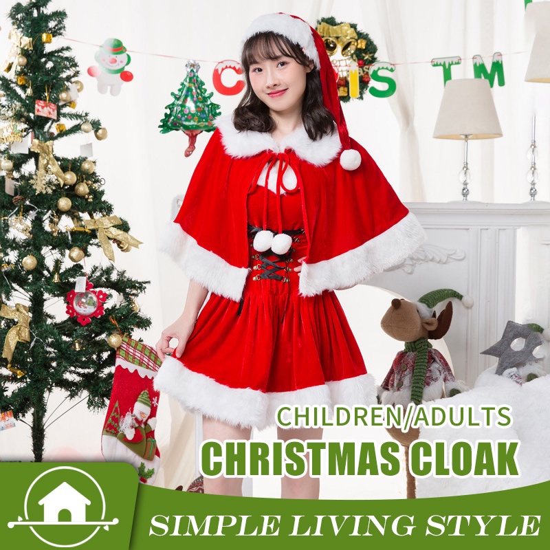 【Fast Delivery】Christmas Cloaks Christmas Capes Children/Adult Cloaks ...