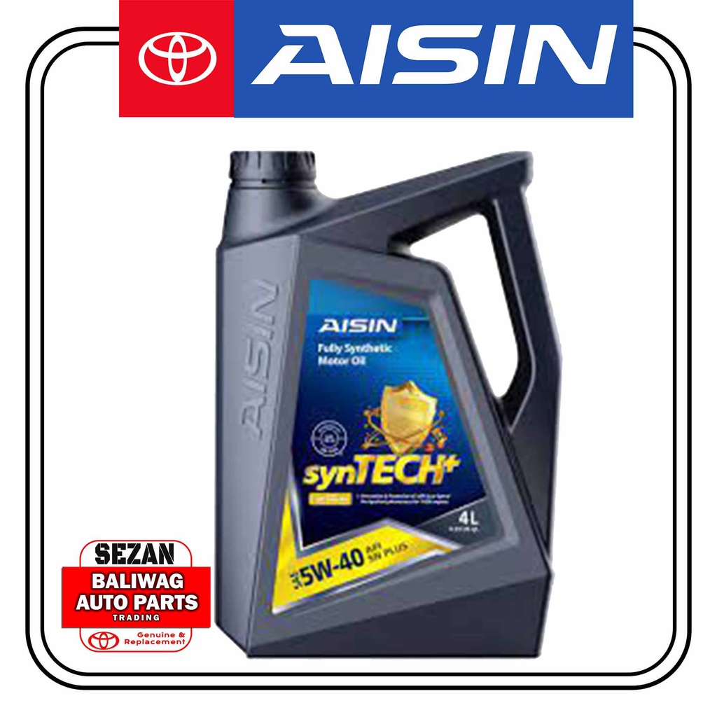 AISIN MOTOR OIL SAE 5W-40 API SN PLUS SYNTECH 4 LITERS FULLY SYNTHETIC ...