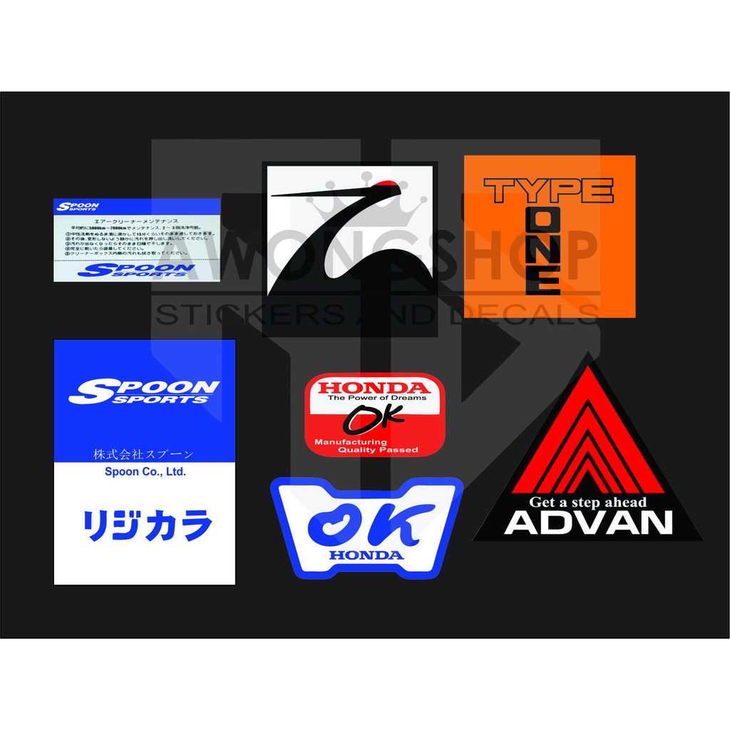 HONDA SPOON SPORTS HONDA OK ADVAN RACING TYPE ONE JDM STICKER HIGH ...