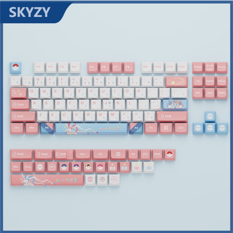 Sylveon Keycaps XDA Profile Cute Girl PBT Dye Sub Mechanical Keyboard ...