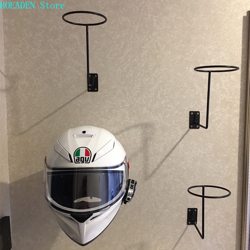 1 PC Wall Mount Helmet Holder Stand Rack Motorcycle Helmet Display ...