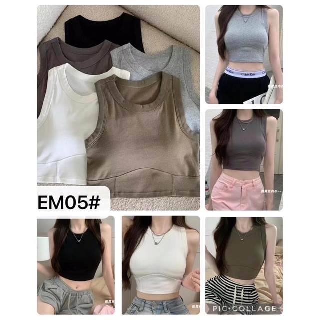 WPF SANDO BRA CROPPED TOP WITH PADDED #EM05 | Shopee Philippines
