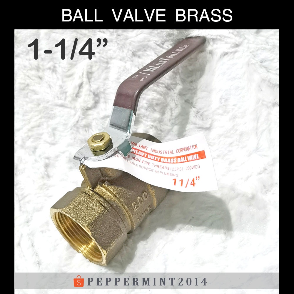 1-1/4" Ball Control Valve Valiant GI Water Plumbing Heavy Duty Brass ...