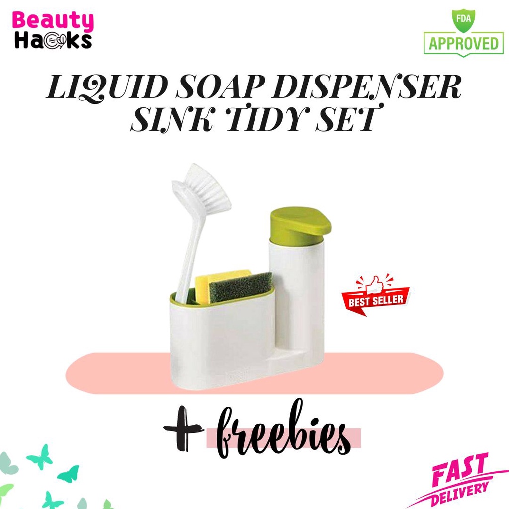 2N1 LIQUID SOAP DISPENSER SINK TIDY SET | Shopee Philippines