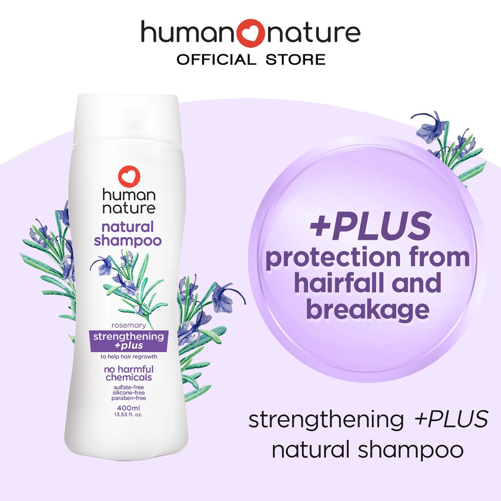 Human Nature Strengthening +PLUS Shampoo with Rosemary BUNDLE OF 3 ...