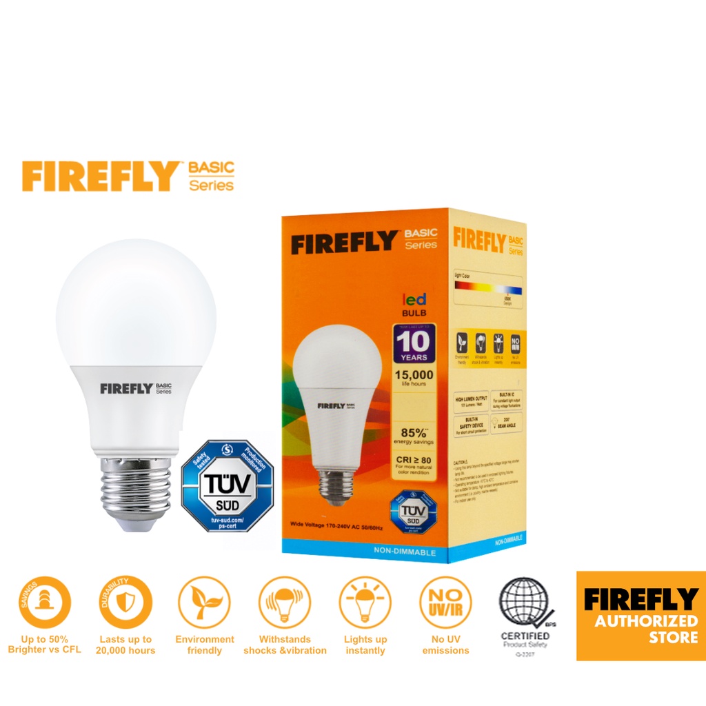 Firefly Basic Series LED Light Bulb Lamp | Shopee Philippines