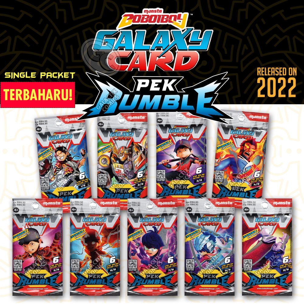 BoBoiBoy Galaxy Card Kad Pek Rumble - Single Packet based on Galaxy ...