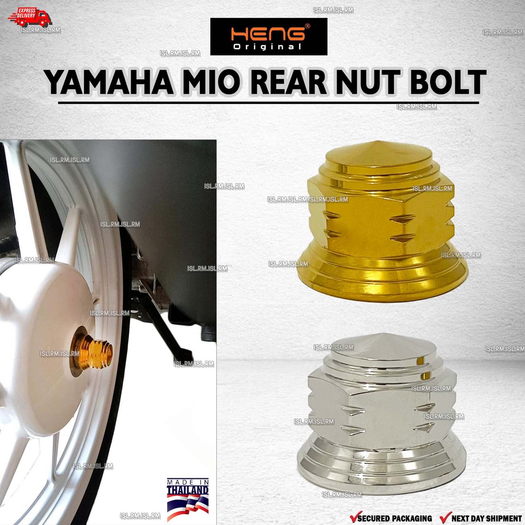 Original Heng Rear Nut Bolt Gold / Silver Yamaha Mio Fino Soul | Shopee ...