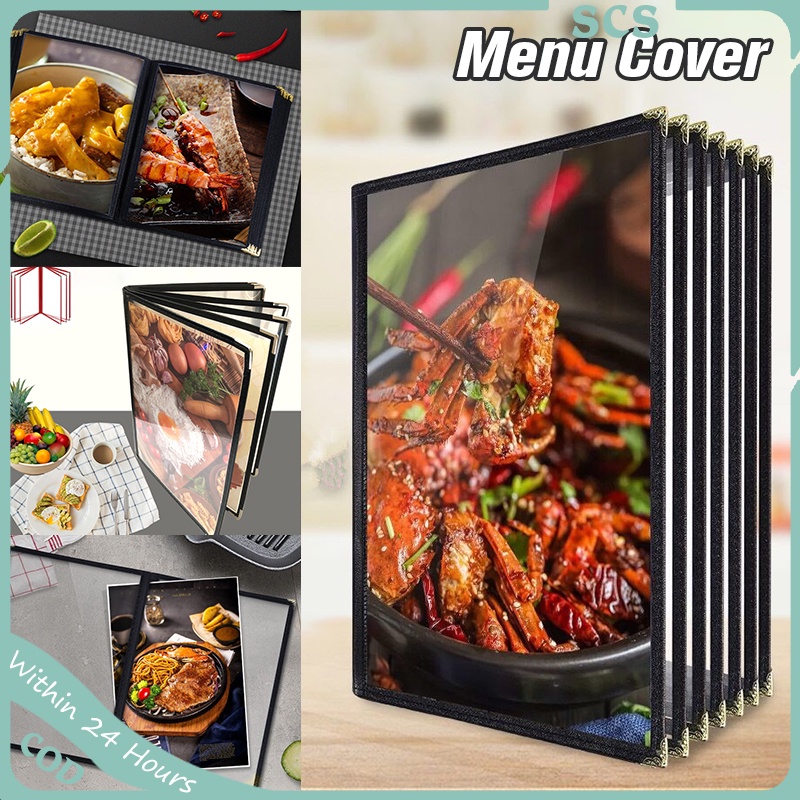 Menu Cover A4 2/4/6 Page Transparent Restaurant Menu Covers, for ...