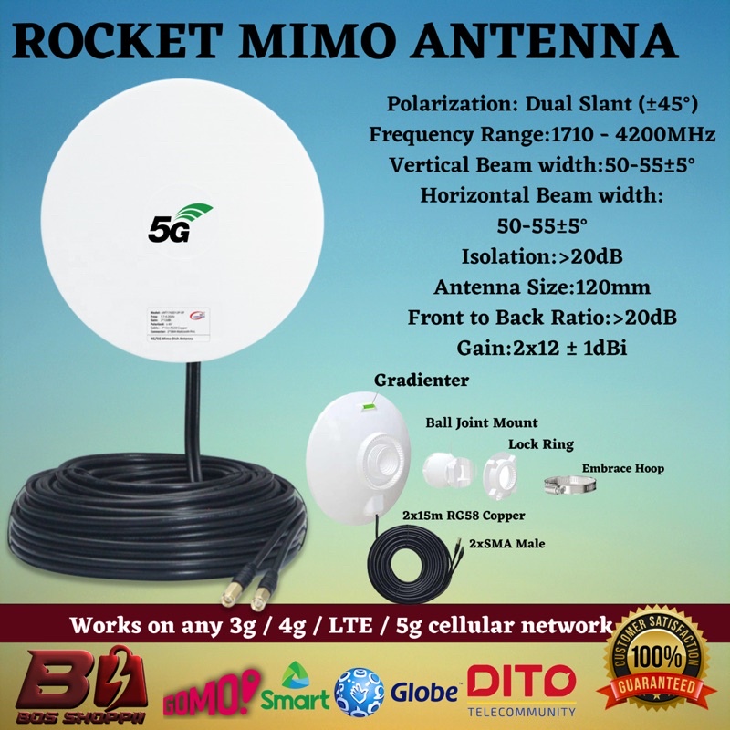 ROCKET MIMO ANTENNA Lanbowan 2023 | Shopee Philippines