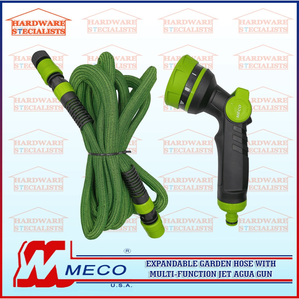 Meco Expandable Garden Hose with Multi-function Jet Agua Gun Original ...