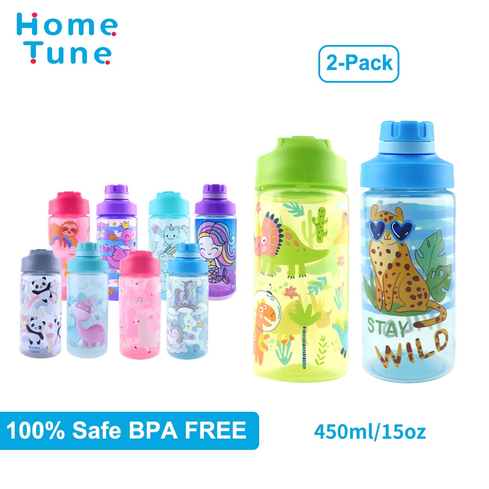 [2-Pack] children water bottle straw water bottle kids school water ...