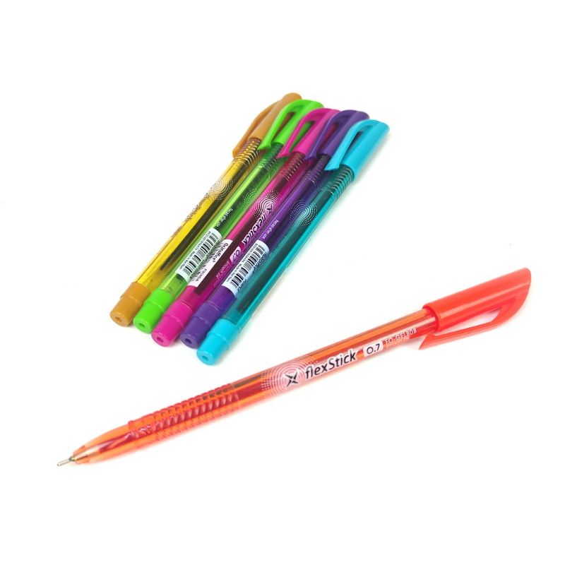 Flexstick multi colored pen 6pcs/pack smooth ink ball pen 0.7mm ...