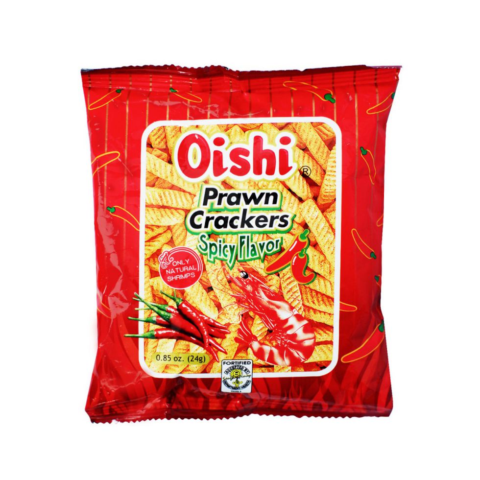 Oishi Prawn Crackers Spicy Flavor 24g | Shopee Philippines