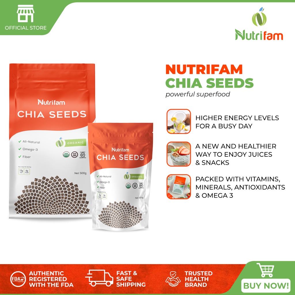Nutrifam Chia Seeds (100g - 500g) | Shopee Philippines