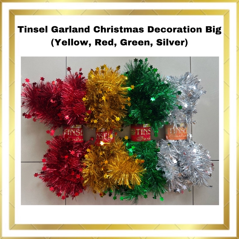 Tinsel Garland 3 Yards Thick Christmas Garland | Shopee Philippines