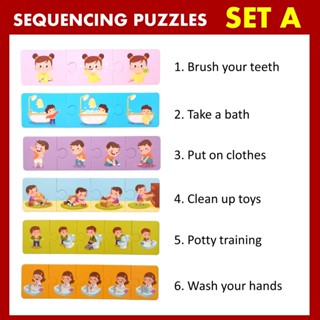 Sequencing Puzzles Montessori Educational Toys for Kids Daily Routines ...