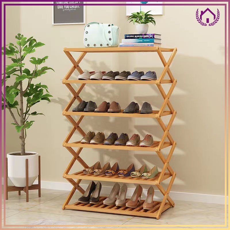 Bamboo Shoe Rack Organizer Wooden Storage Rack Shelves Stand Shelf ...