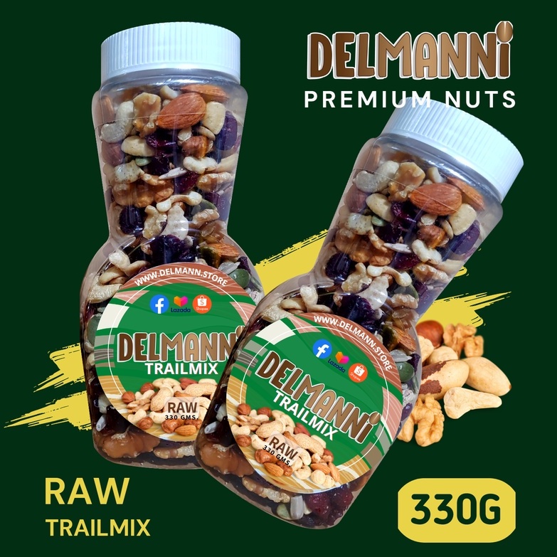 DELMANNi TRAILMIX ROASTED & RAW 330g/160g BOTTLE | Shopee Philippines