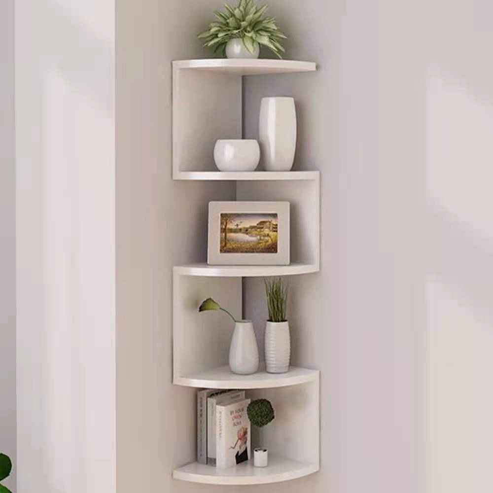 Greenco 5 Tier wall mount Floating Wall Mount Corner Shelves | Shopee ...