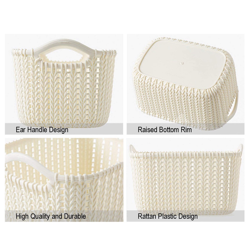 Multipurpose Plastic Rattan Storage Basket (Color may vary) redmond ...