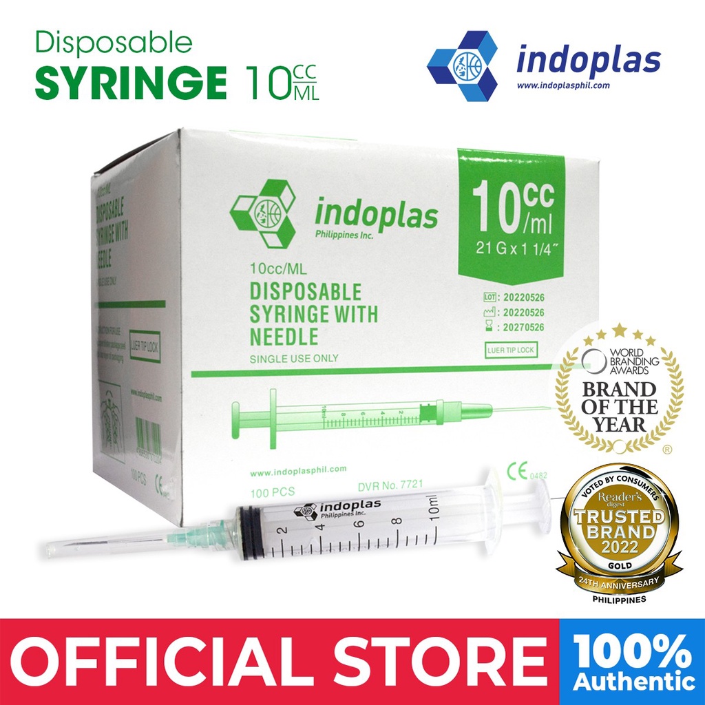 Indoplas 10cc Disposable Syringe Box of 100 | Shopee Philippines