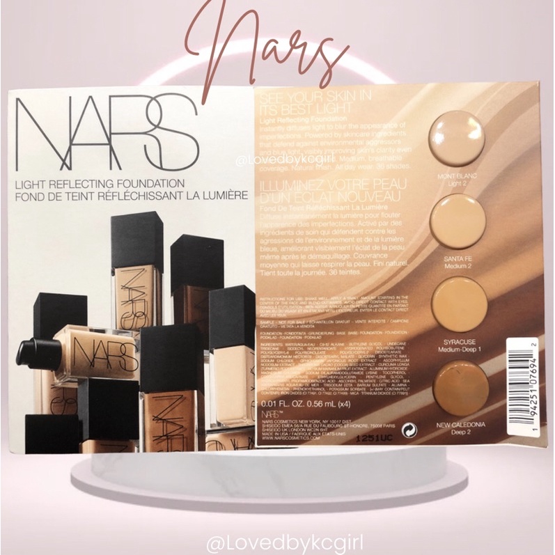 NARS LIGHT REFLECTING FOUNDATION CARD SAMPLER | Shopee Philippines