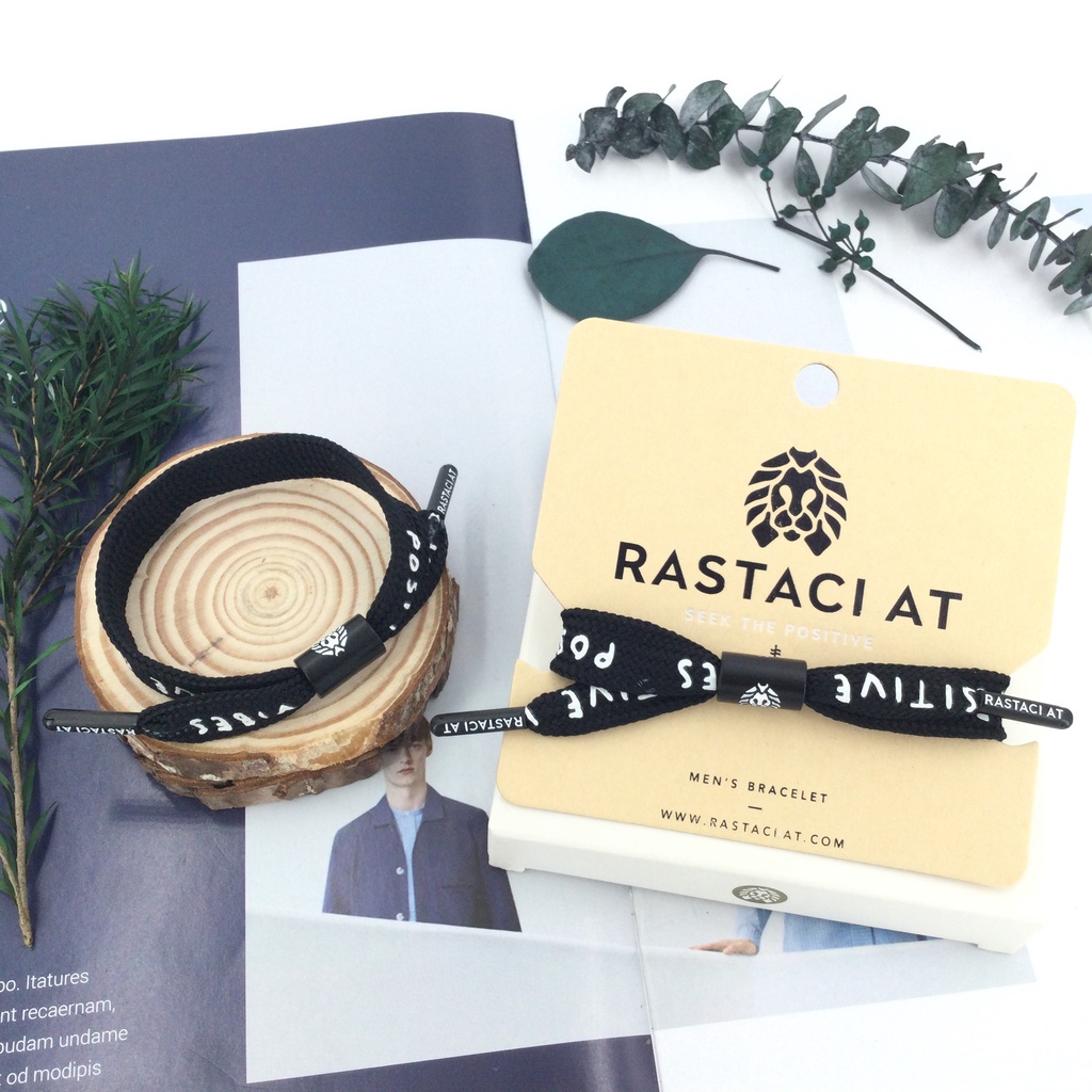 RASTACIAT Single Lace Seek The Positive Black Men's Bracelets Women's ...