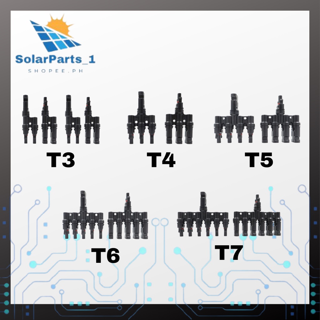 Solar Photovoltaic Cable Connector T Branch T3 T4 T5 T6 T7 MC4 Parallel ...