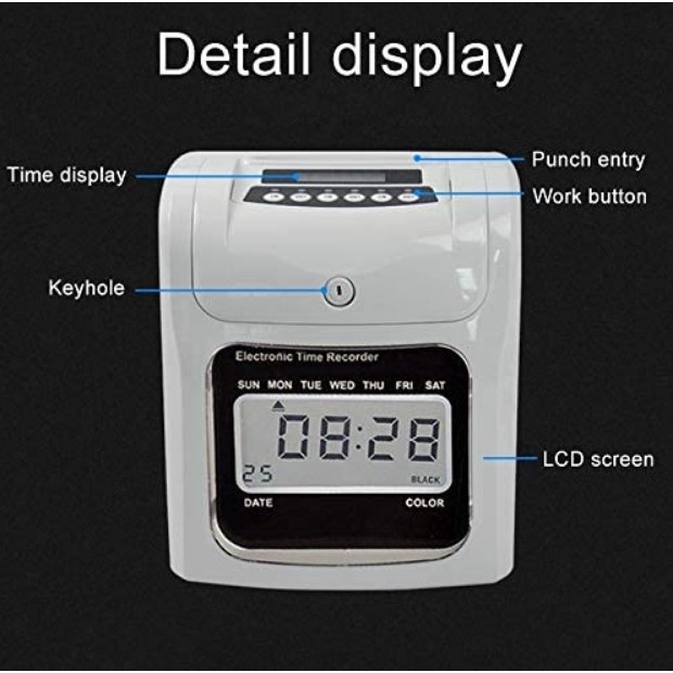 Time Recorder Attendance Machine Time Card for Recorder Office Check in ...