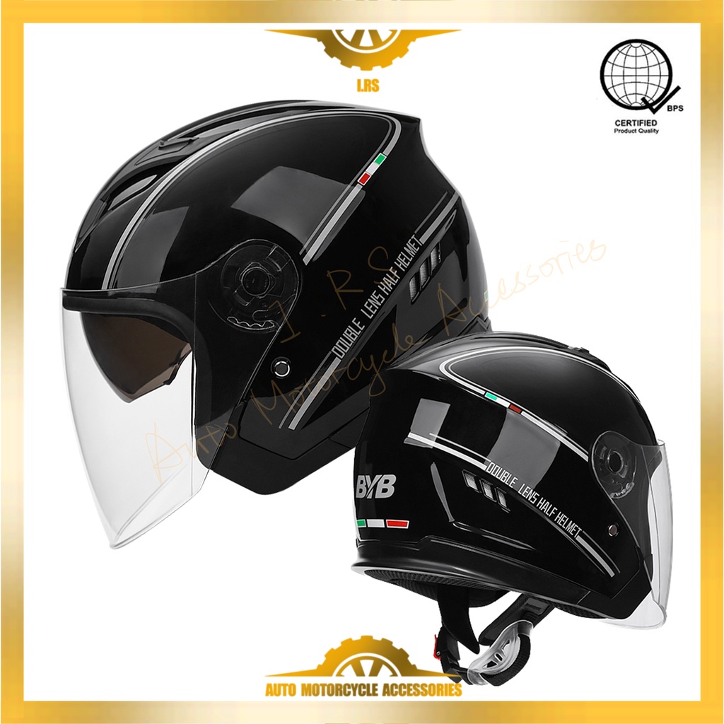 ABS Double lens (anti-fog) motorcycle multicolor carbon fiber half ...