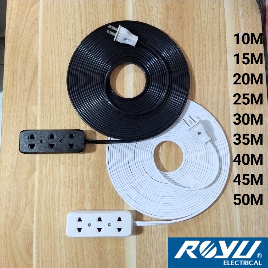 ROYU Extension Cord Wire Universal 3-Gang Outlet Heavy Duty 10 15 20 25 ...