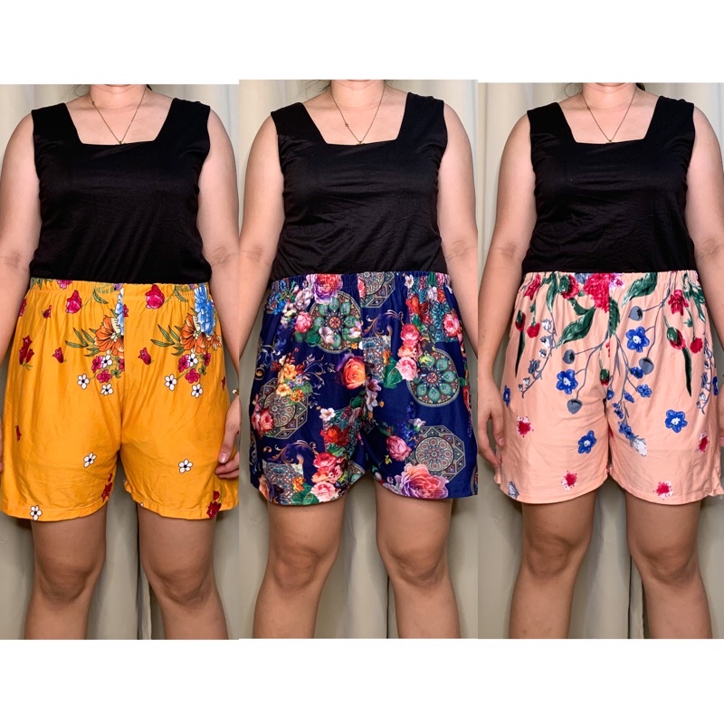 PRINTED SHORT PAMBAHAY fit up to XL | Shopee Philippines