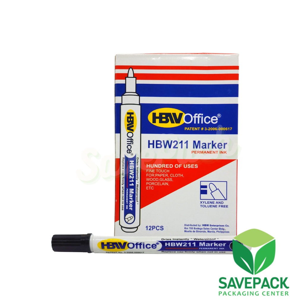 HBW-211 Marker (Black) [Permanent Ink] SOLD PER PIECE | Shopee Philippines