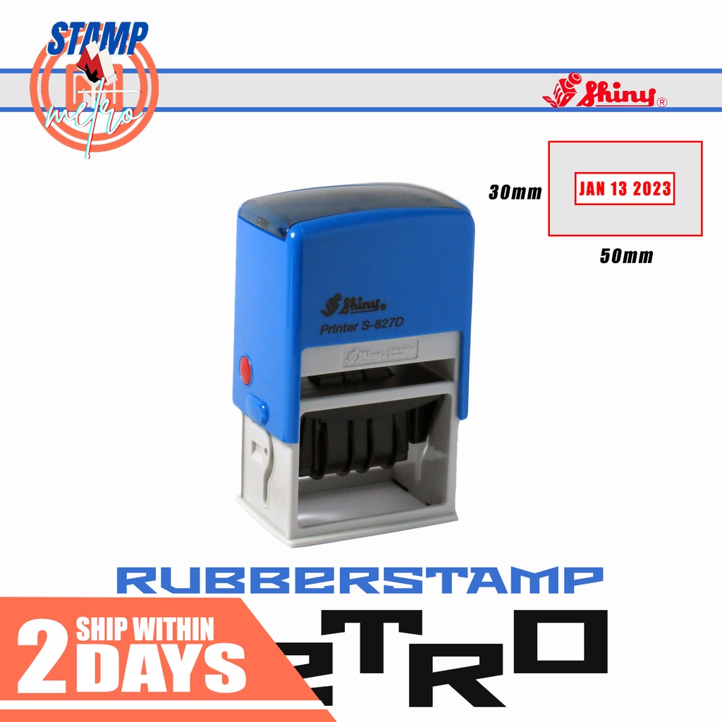 Self-Inking Stamp with DATER [S827D] 50x30mm | Shopee Philippines