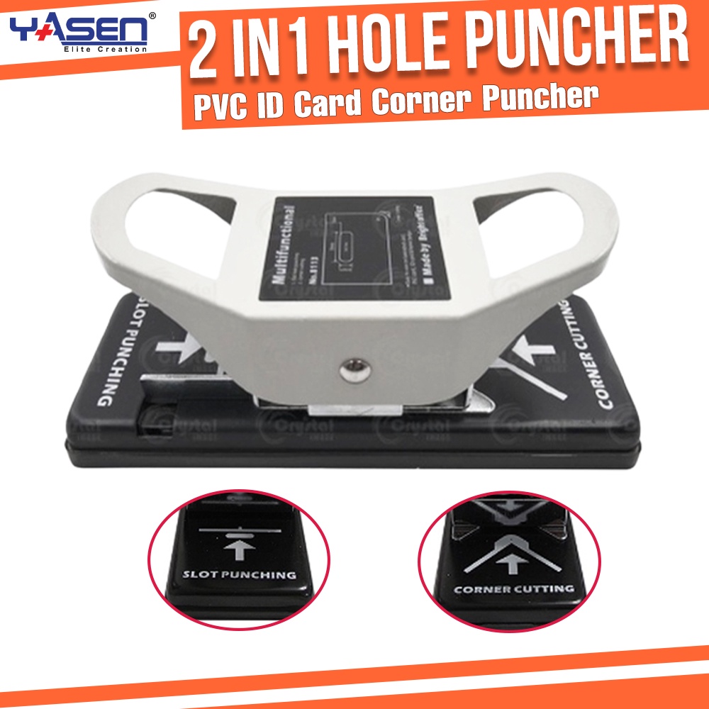 2 in 1 PVC ID Card Puncher [Corner, Oblong] Hole Puncher Corner Round ...