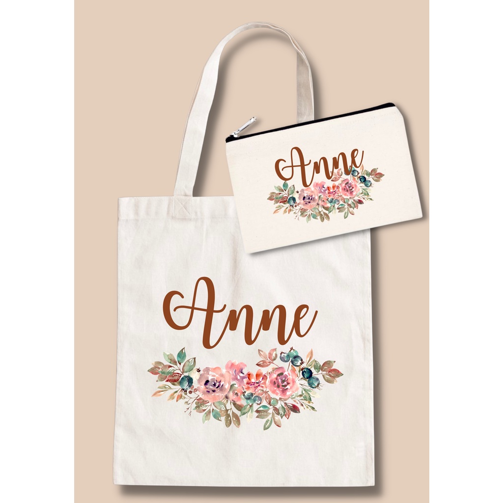 Personalized tote bag with pouch | Shopee Philippines