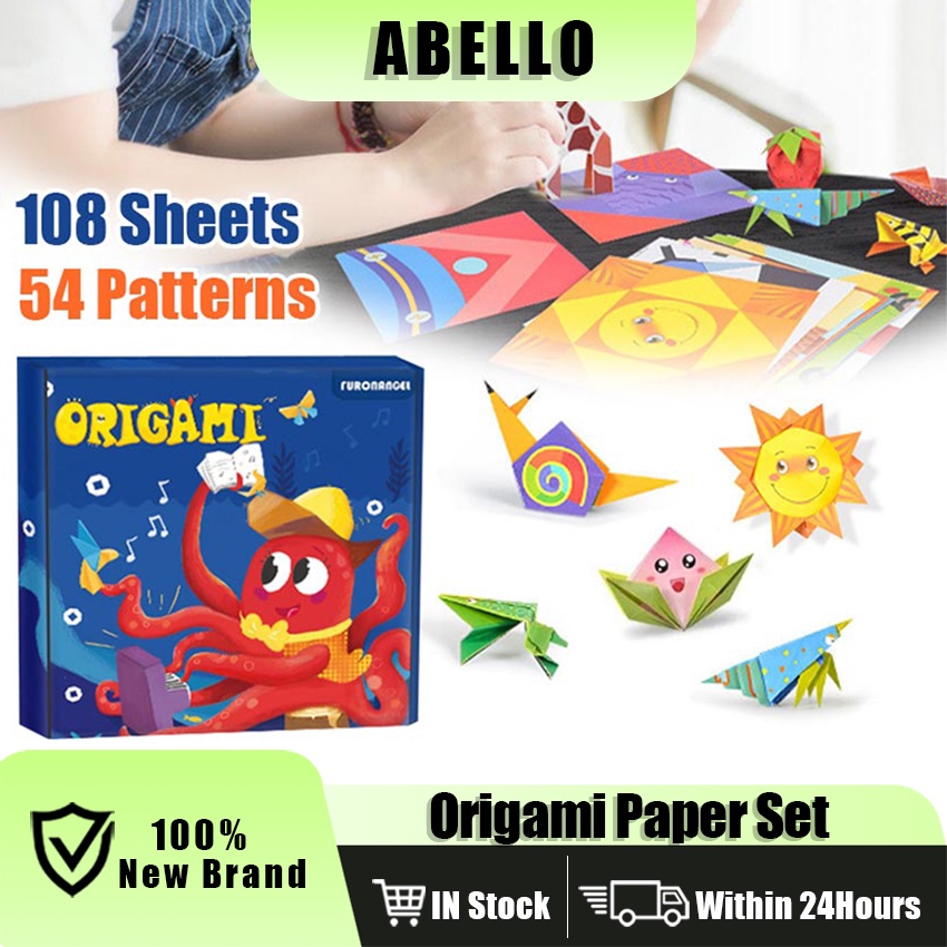 DIY 3D Cartoon Origami Paper For Kids 108pcs Colorful Origami Paper Set ...