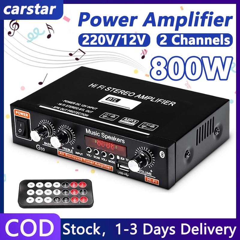 800W Audio Amplifier With Bluetooth Digital HiFi Bluetooth Audio Stereo ...