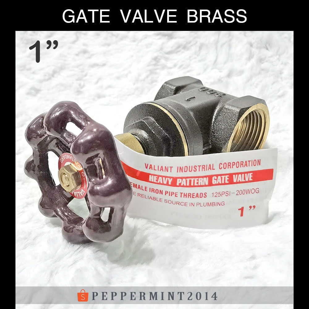 1" Gate Sluice Valve Valiant GI Water Plumbing Heavy Duty Brass Female ...