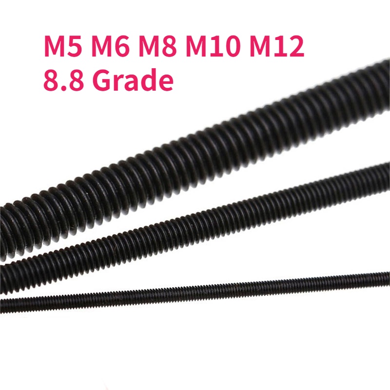M5 M6 M8 M10 M12 8.8 Grade Carbon Steel Screw Rod Full Thread Bolt Full ...