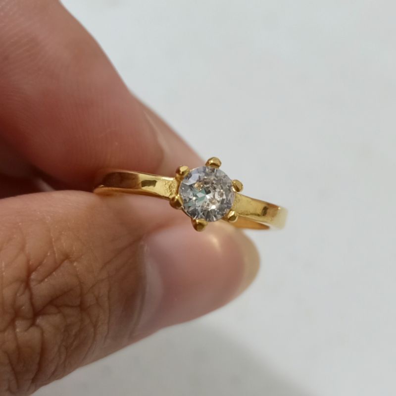 18k Engagement ring high quality non tarnish gold plated with free box ...