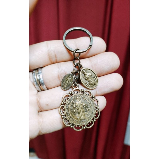 St. Benedict Miraculous Flower Antique Medal with Medallia Milagrosa ...