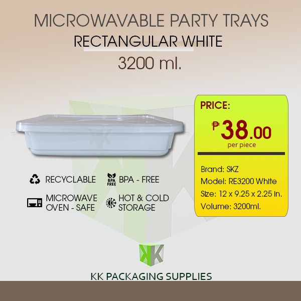 3200ml. Rectangular Microwavable Party / Cater Tray | Shopee Philippines