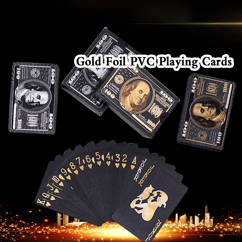Waterproof PVC Playing Cards 24K Gold Foil PVC Playing Cards | Shopee ...