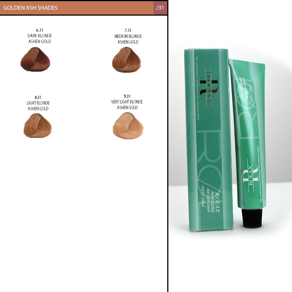 ROLAX hair color (GOLDEN ASH SHADES) | Shopee Philippines