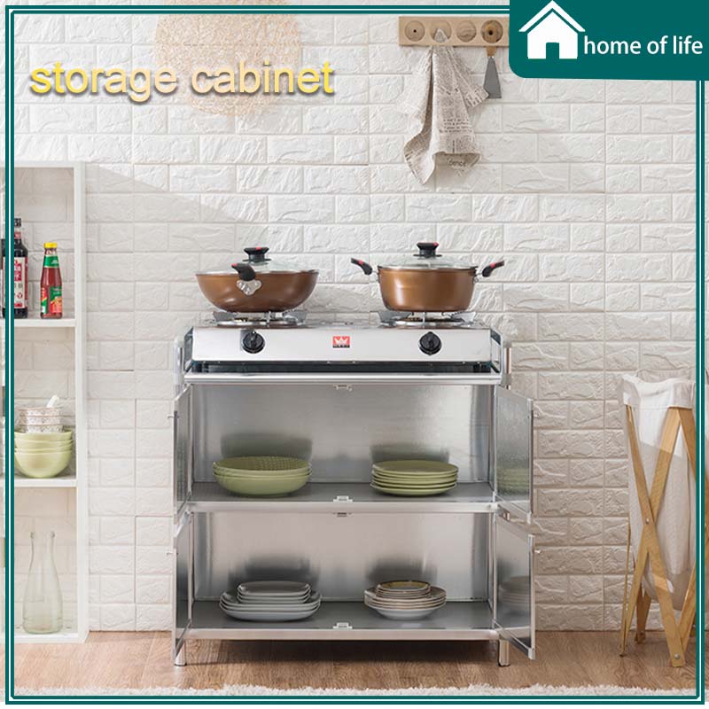 Storage Cabinet Kitchen Home Locker Organizer Aluminum Design Stainless ...