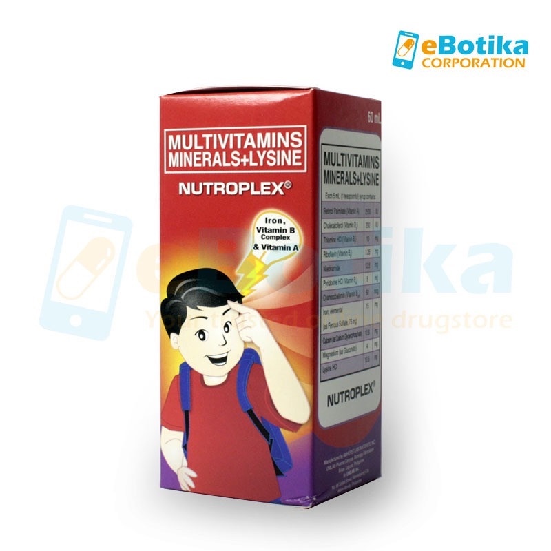 Nutroplex Syrup (Multivitamins Minerals + Lysine) 60ml | Shopee Philippines